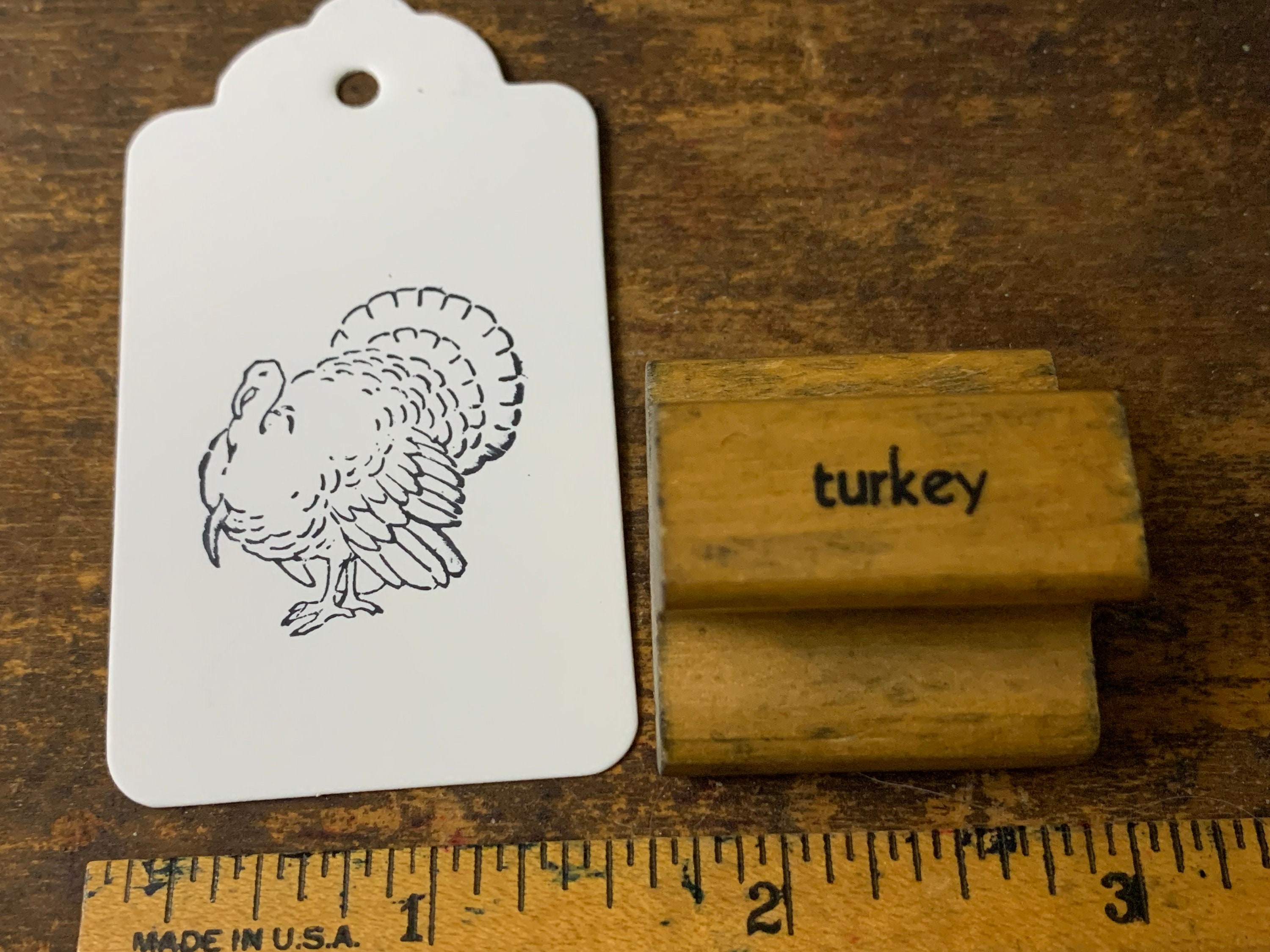Vintage Turkey Stamp Vintage Wood Turkey Rubber Stamp for Thanksgiving ...