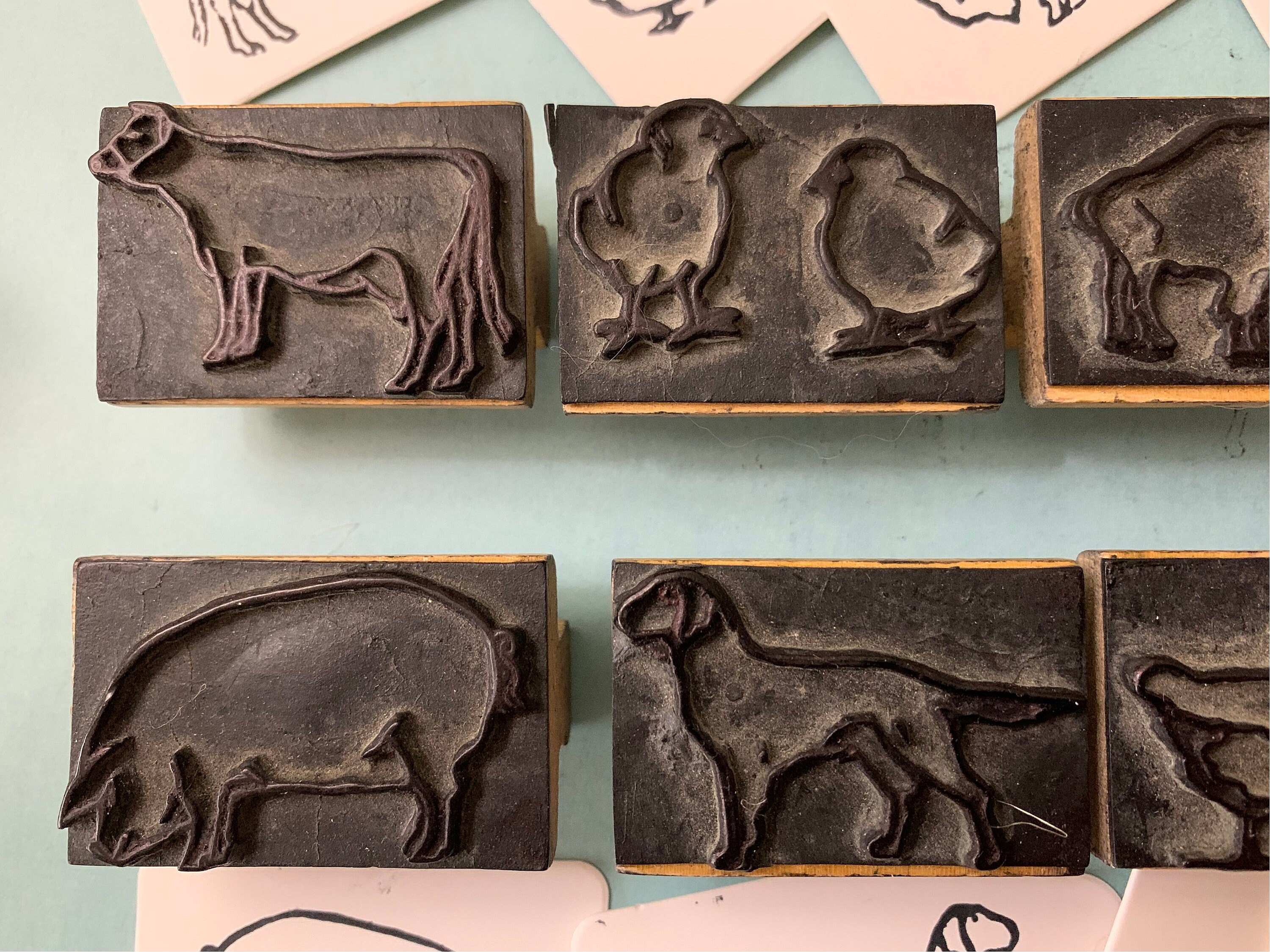 Vintage Farm Animal Stamp Wood Handled Rubber Stamp Craft Gift - Etsy
