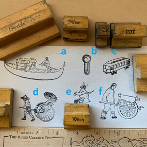 Vintage Farm Animal Stamp Wood Handled Rubber Stamp Craft Gift Card ...
