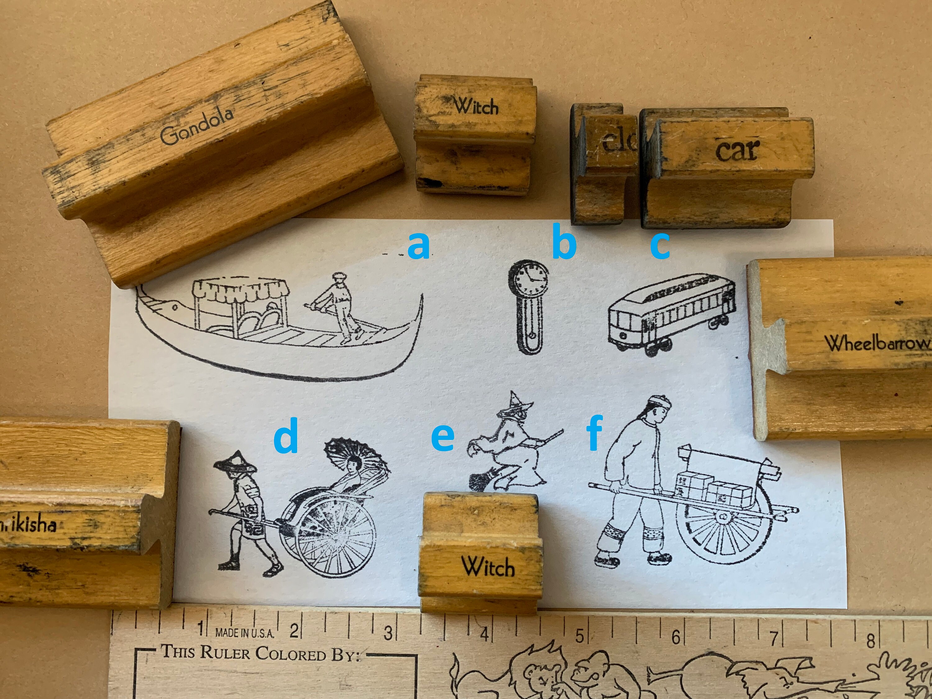 Vintage Farm Animal Stamp Wood Handled Rubber Stamp Craft Gift Card ...