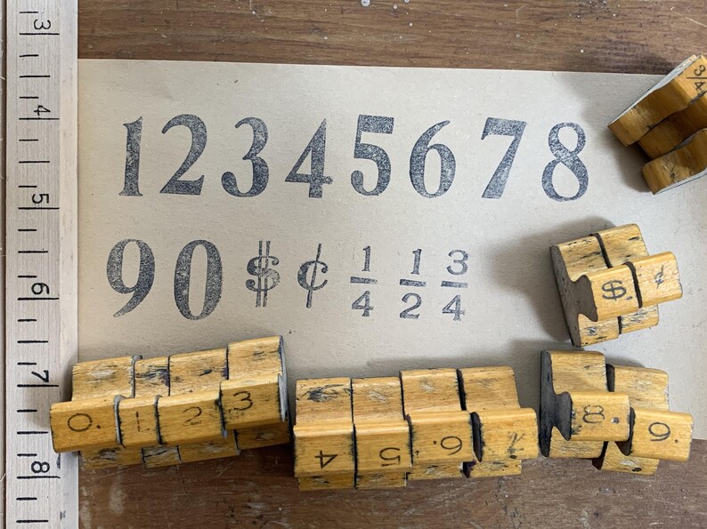 Vintage Wood Stamp Alphabet Set ABC Number Lettering Stamps for Craft ...