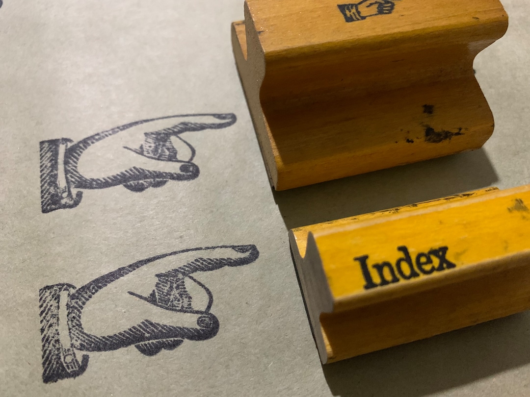 Your Choice Vintage Retro Wood Stamp Index Finger Pointing Rubber Stamp ...