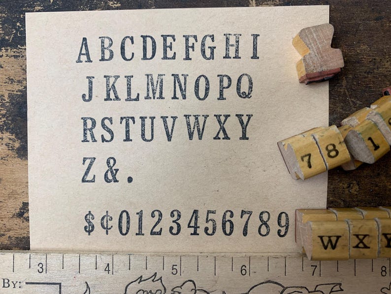 Vintage Wood Stamp Alphabet Set ABC Vintage Uppercase Stamps for Craft ...
