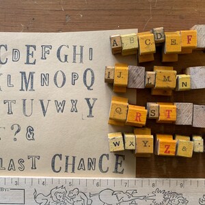 Vintage Wood Stamp Alphabet Set ABC Number Lettering Stamps for ...