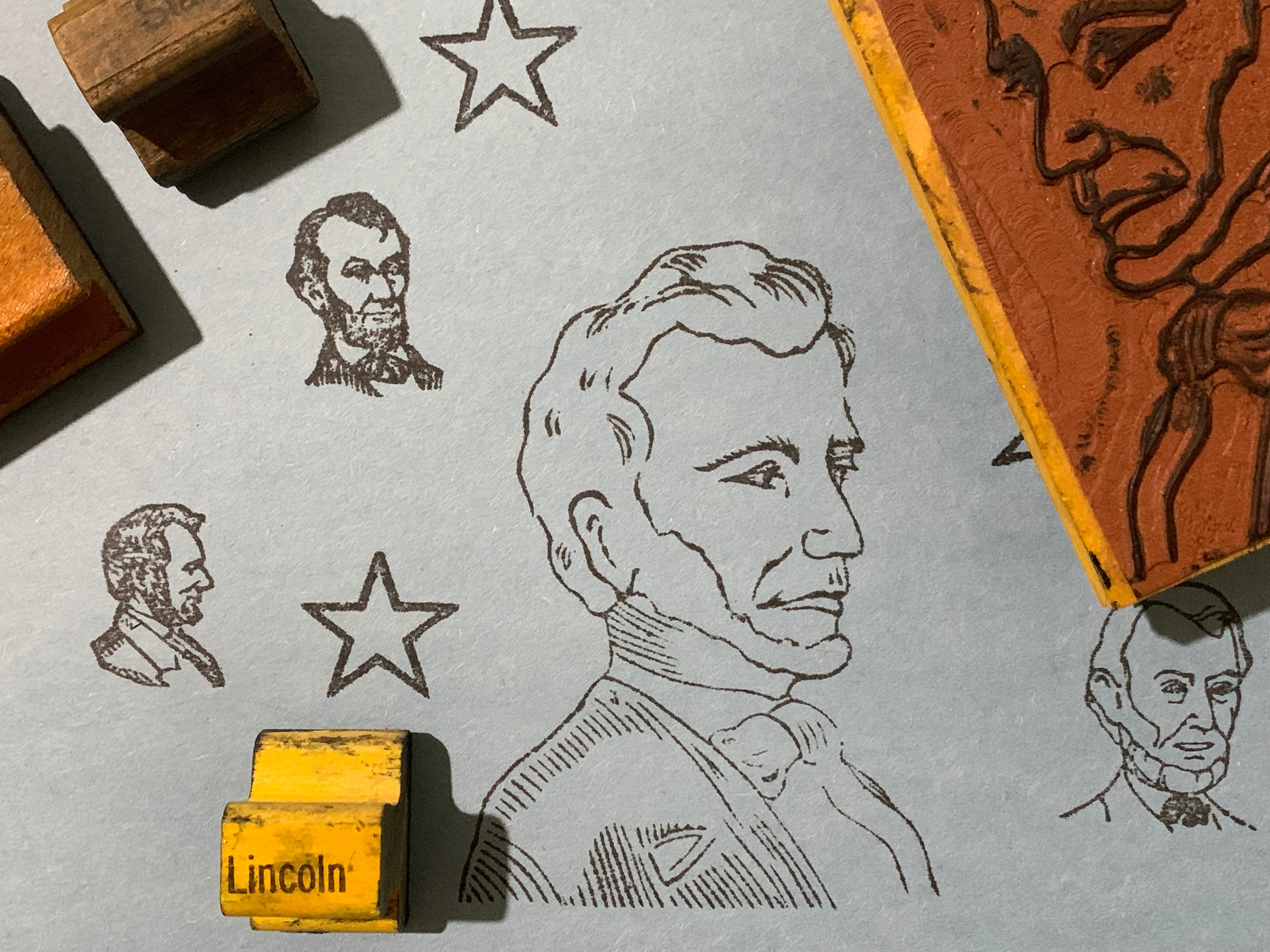 Vintage Wood Rubber Stamp US President Wood Stamp 16th President ...