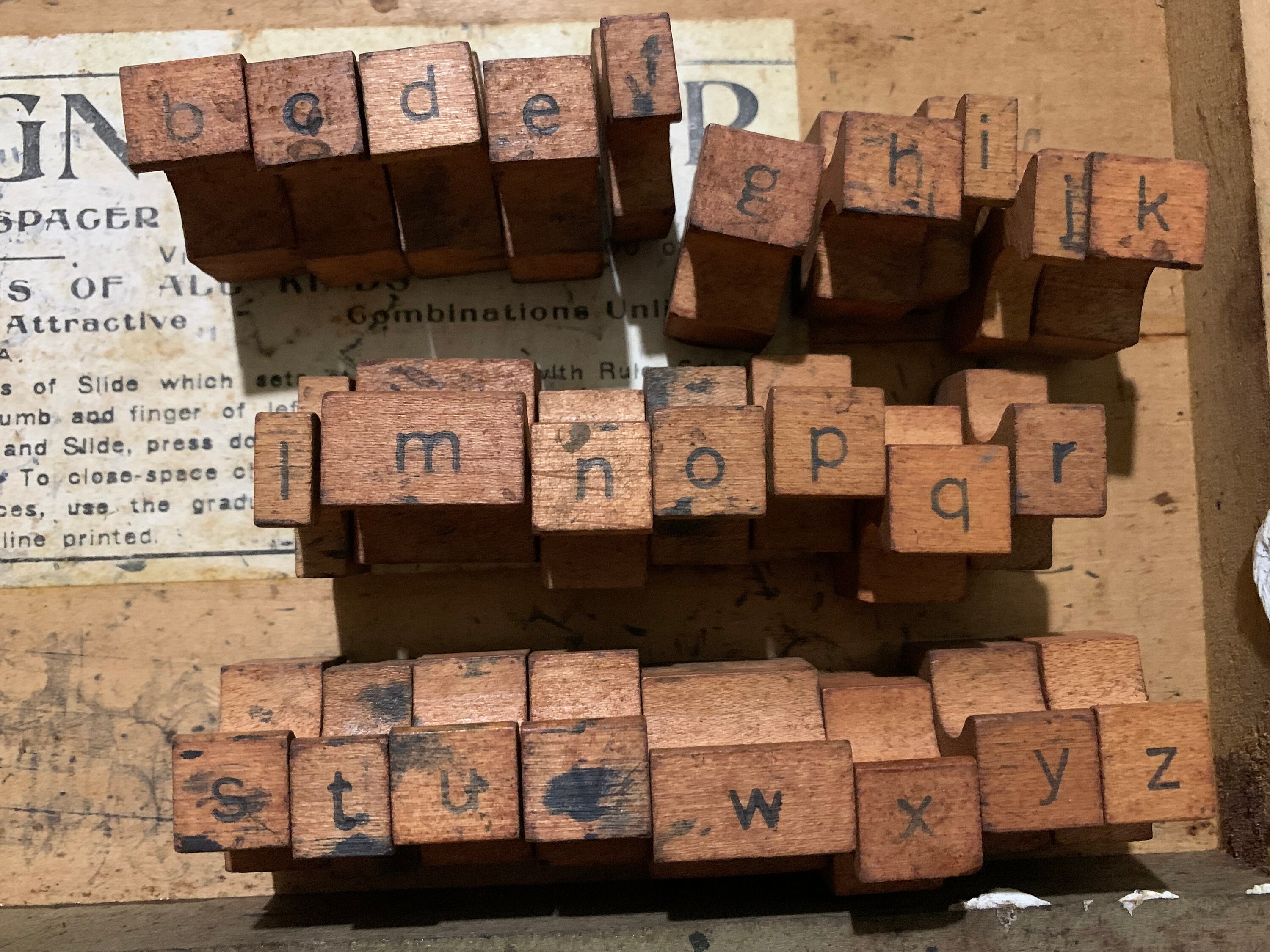 Vintage Wood Stamp Alphabet Set ABC Number Lettering Stamps for Craft ...