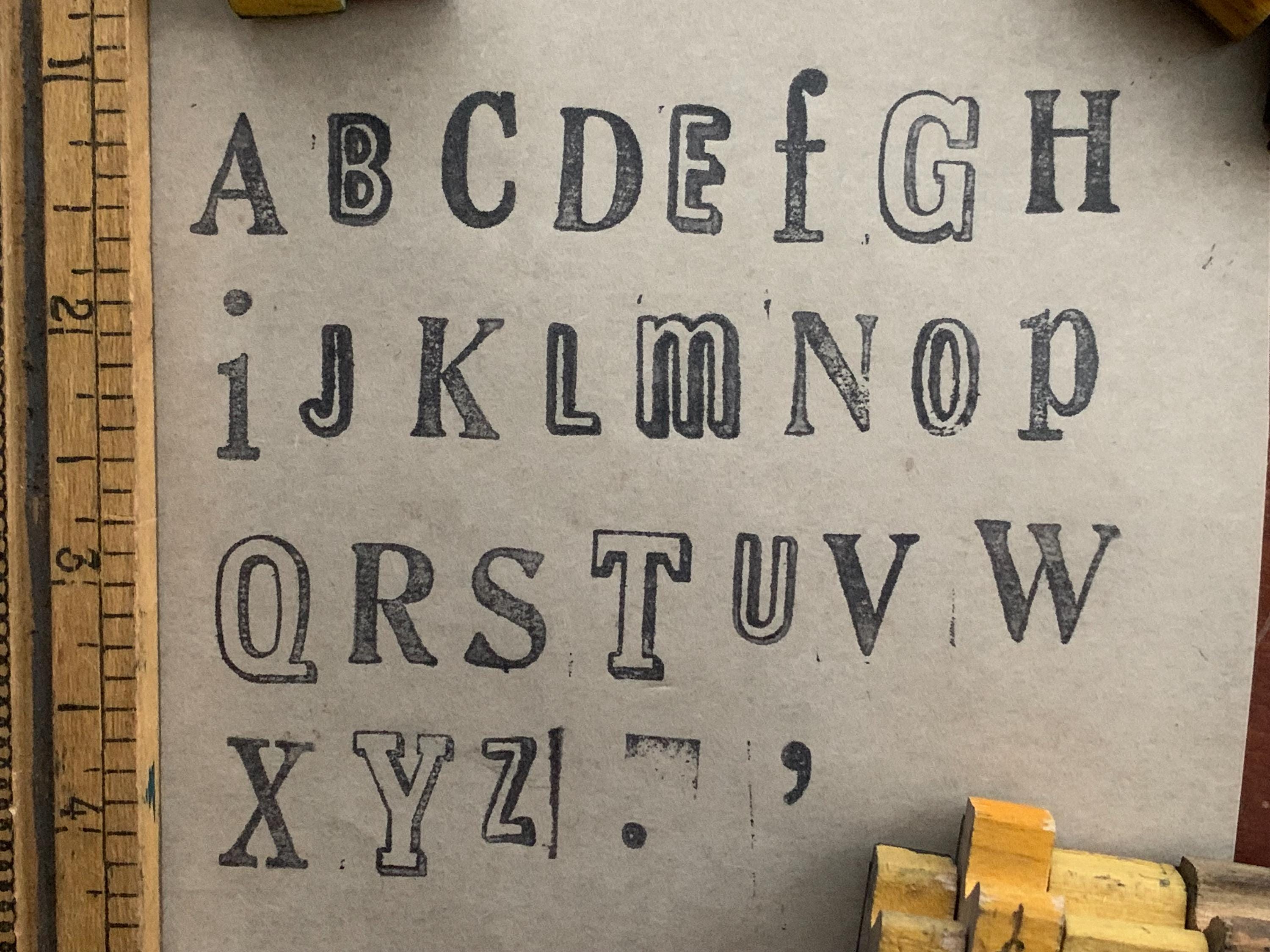 Vintage Wood Stamp Alphabet Set ABC Number Lettering Stamps for ...