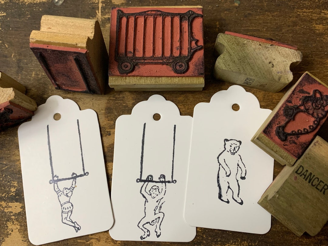 Vintage Circus Theme Stamp Wood Rubber Stamp for Crafting Card Making ...