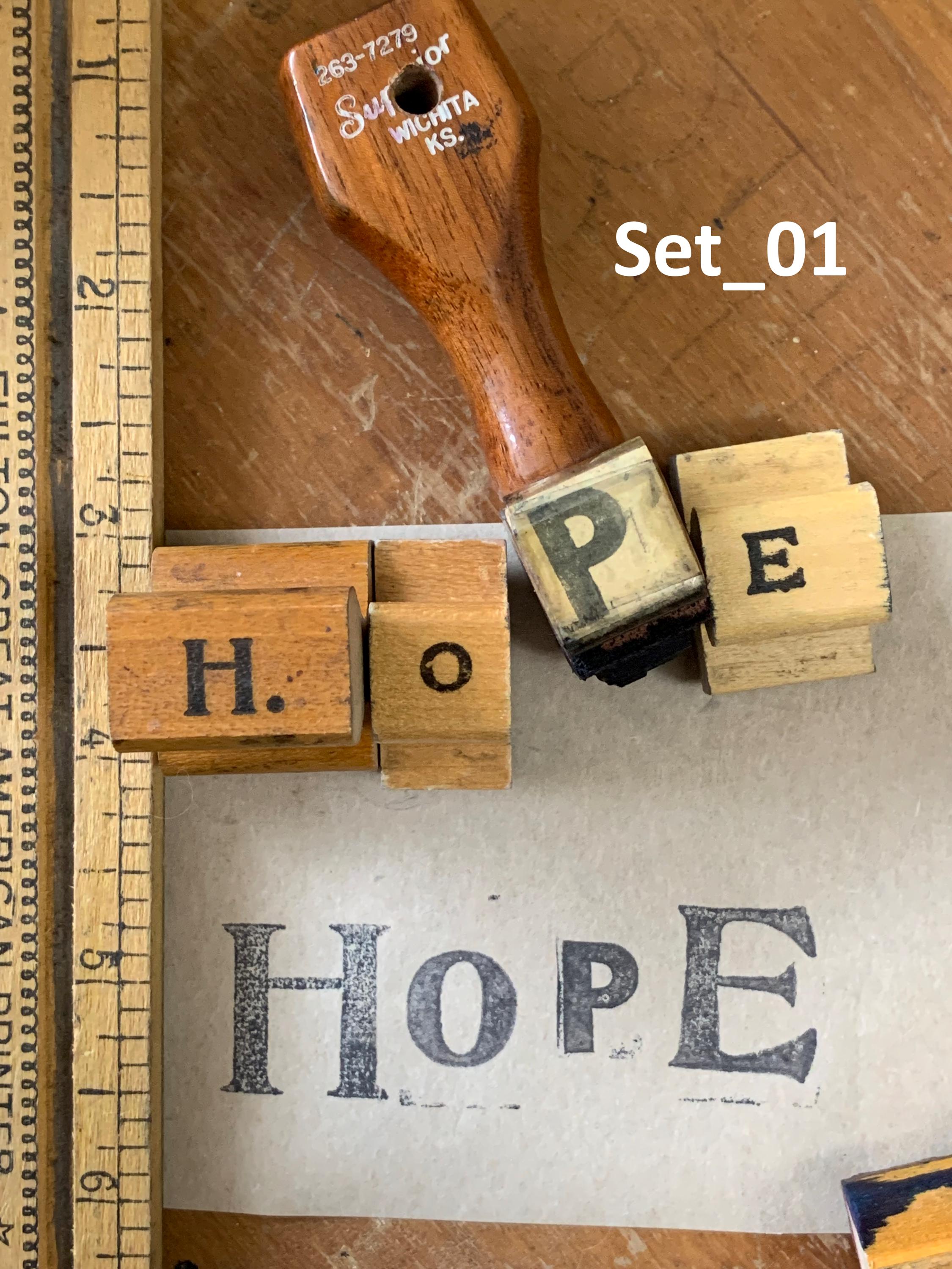 Vintage Wood Stamp Alphabet Set ABC Vintage Uppercase Stamps for Craft ...