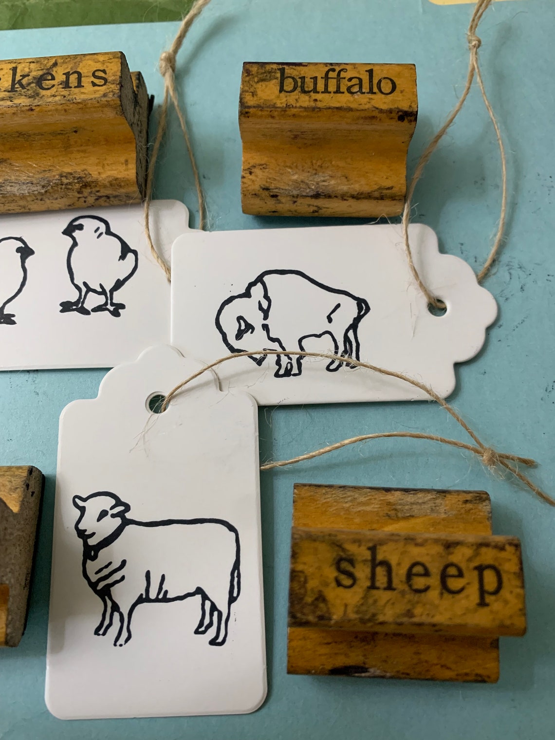 Vintage Farm Animal Stamp Wood Handled Rubber Stamp Craft Gift - Etsy
