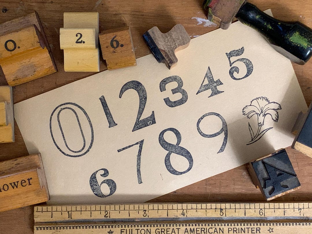 Vintage Wood Stamp Alphabet Set ABC Number Lettering Stamps for Craft ...