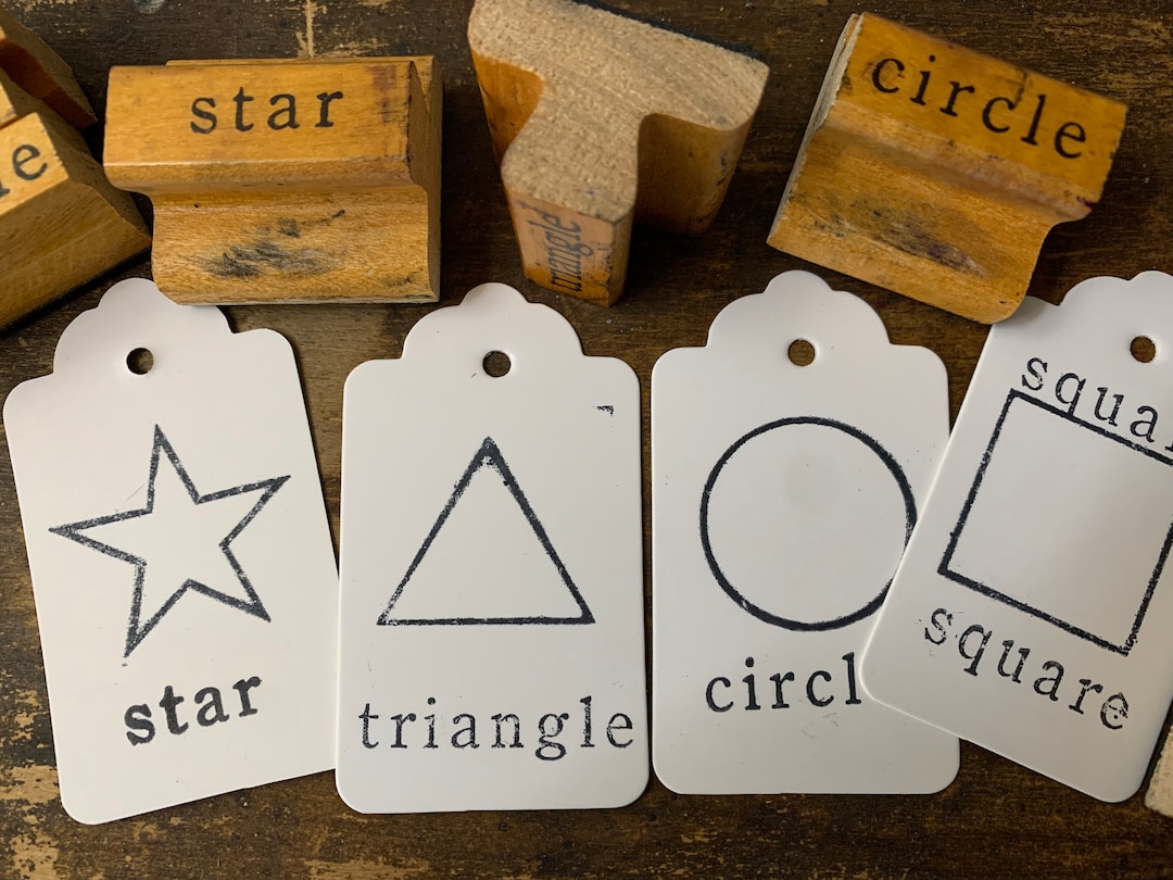 Vintage Wood Rubber Stamp Vintage Shape Stamp Vintage Square Stamp ...