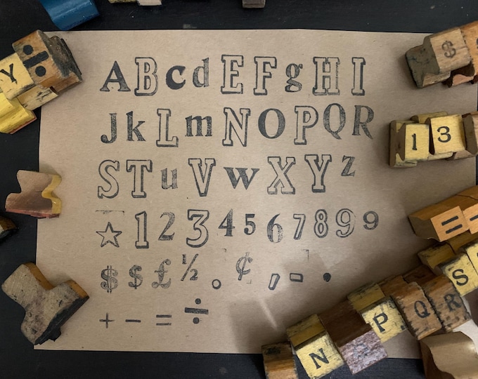Vintage Wood Stamp Alphabet Set ABC Number Lettering Stamps for ...