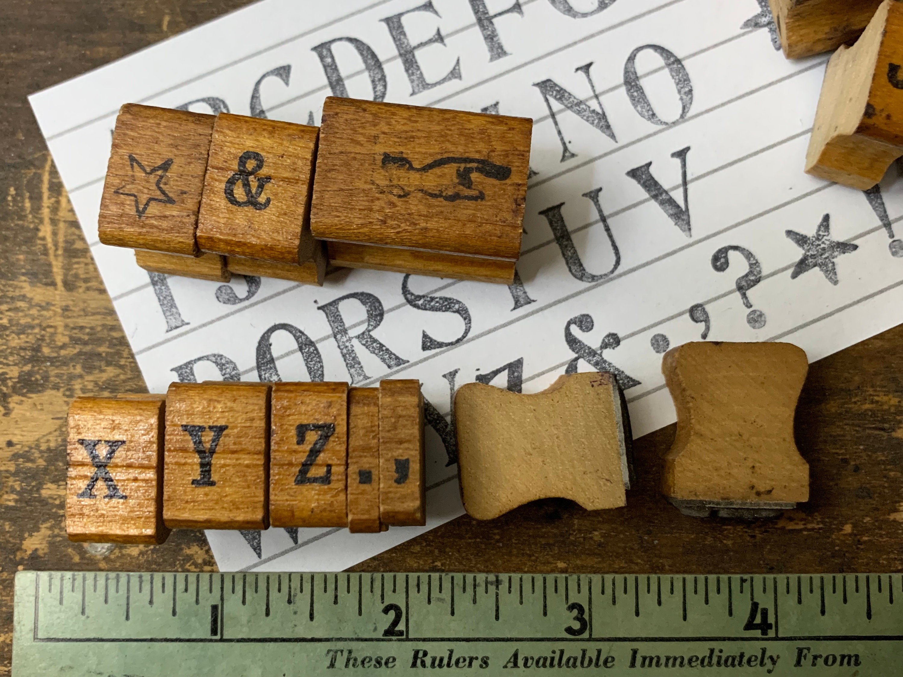 Vintage Wood Stamp Alphabet Set Stamps for Craft Scrapbooking Bullet ...