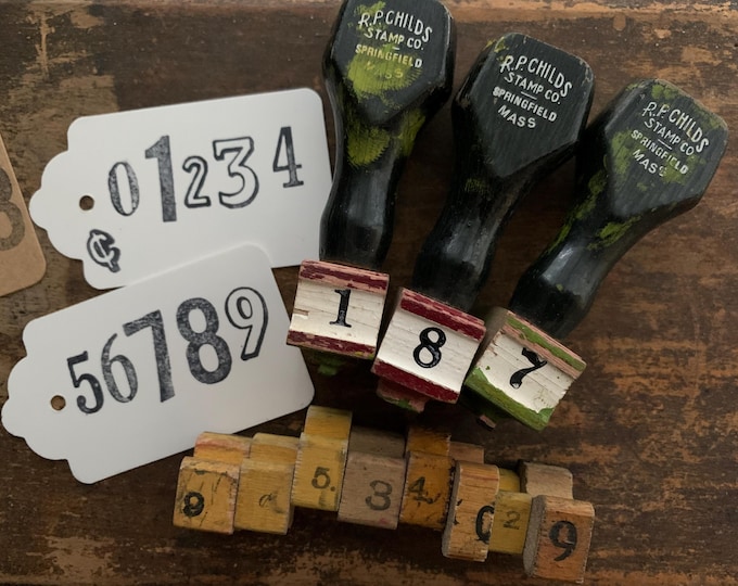 Vintage Wood Stamp Alphabet Set ABC Number Lettering Stamps for ...