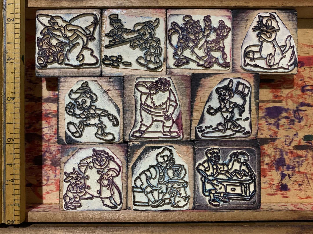 Vintage Disney Rubber Stamps Pinocchio Jiminy Cricket Stamp Cartoon ...