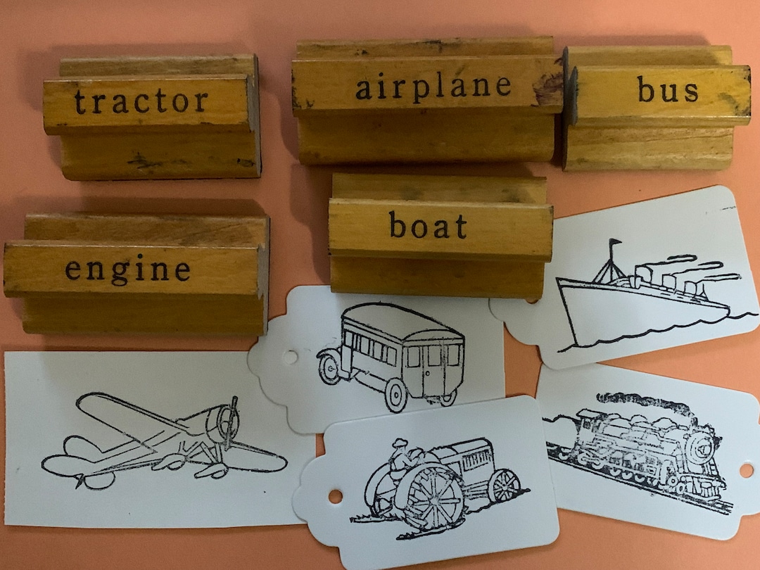 Vintage Car Stamp Wood Handled Rubber Stamp Craft Gift Card Making ...