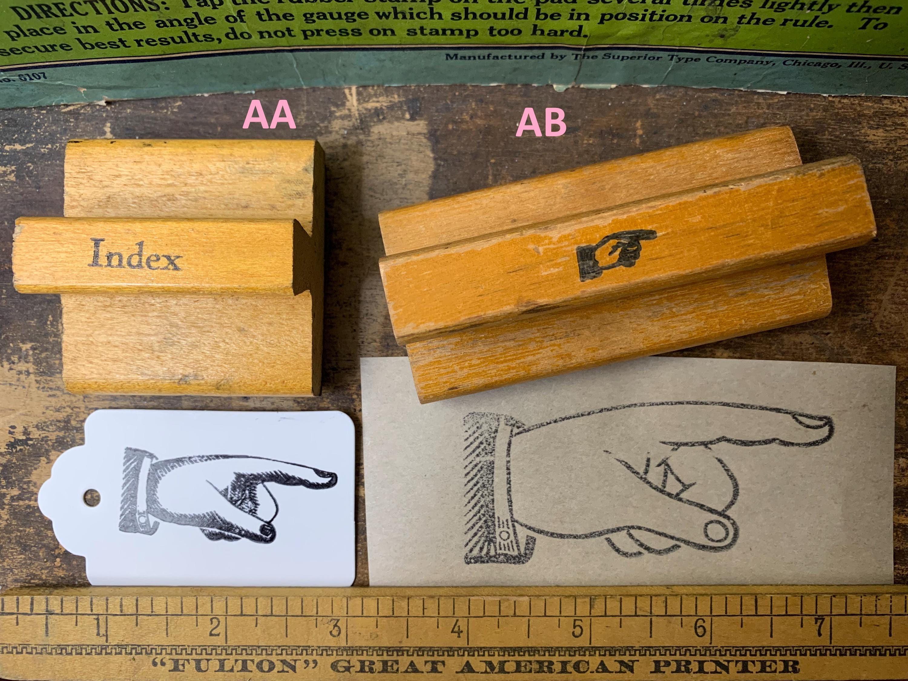 Your Choice Vintage Retro Wood Stamp Index Finger Pointing Rubber Stamp ...