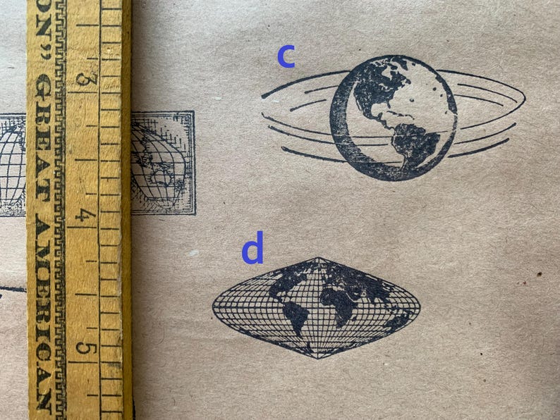 Vintage Earth Wood Rubber Stamp Geography World Wood Stamp Map Wood ...