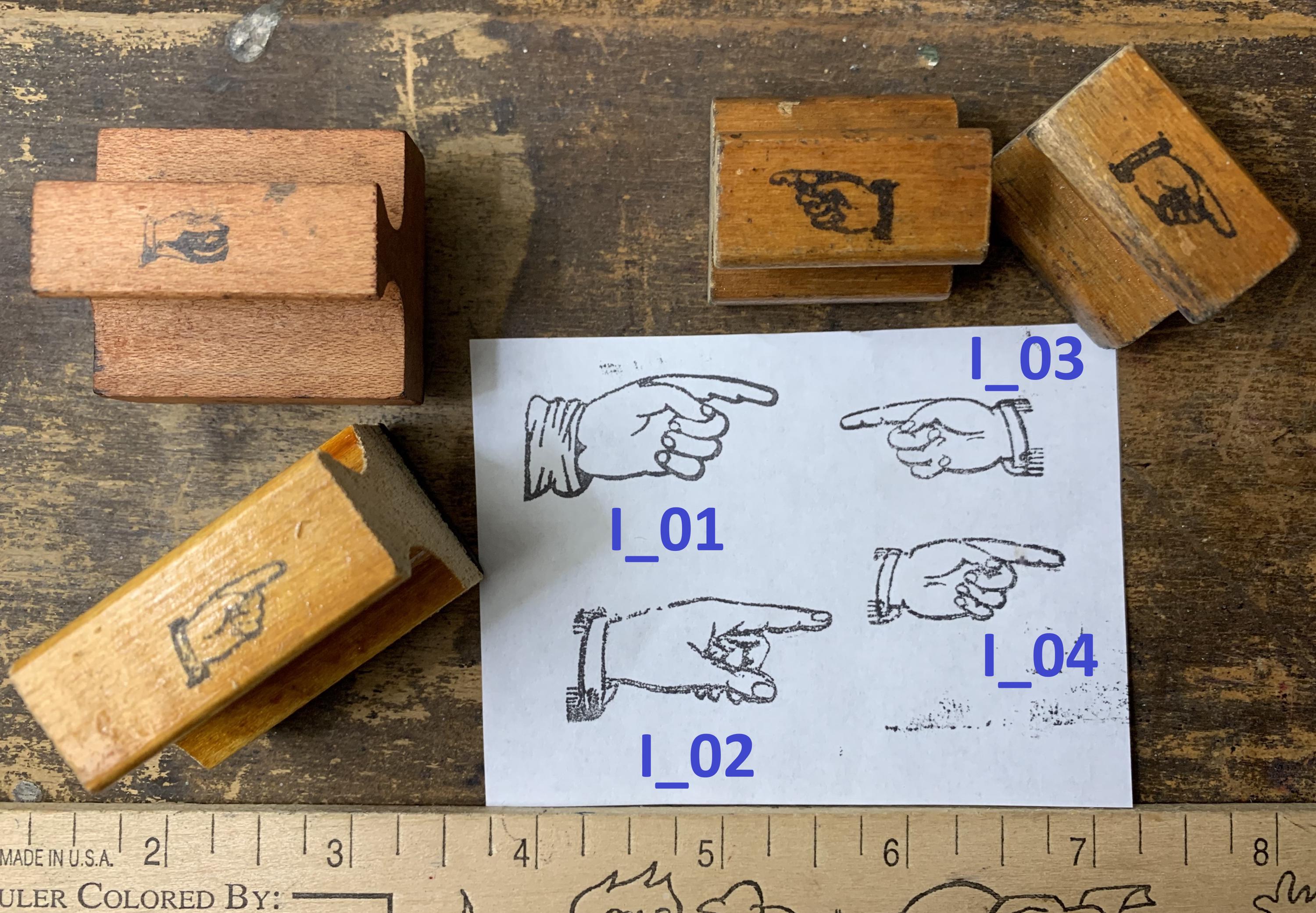 Your Choice Vintage Retro Wood Stamp Index Finger Pointing Rubber Stamp ...