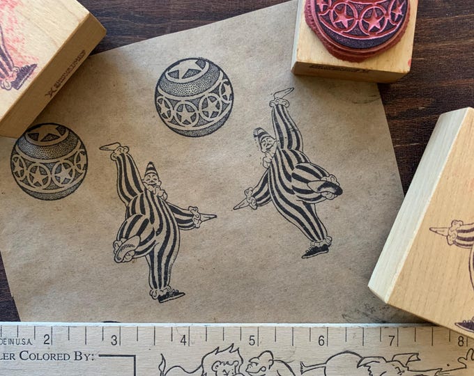 Vintage Circus Theme Stamp Wood Rubber Stamp for Crafting Card Making ...