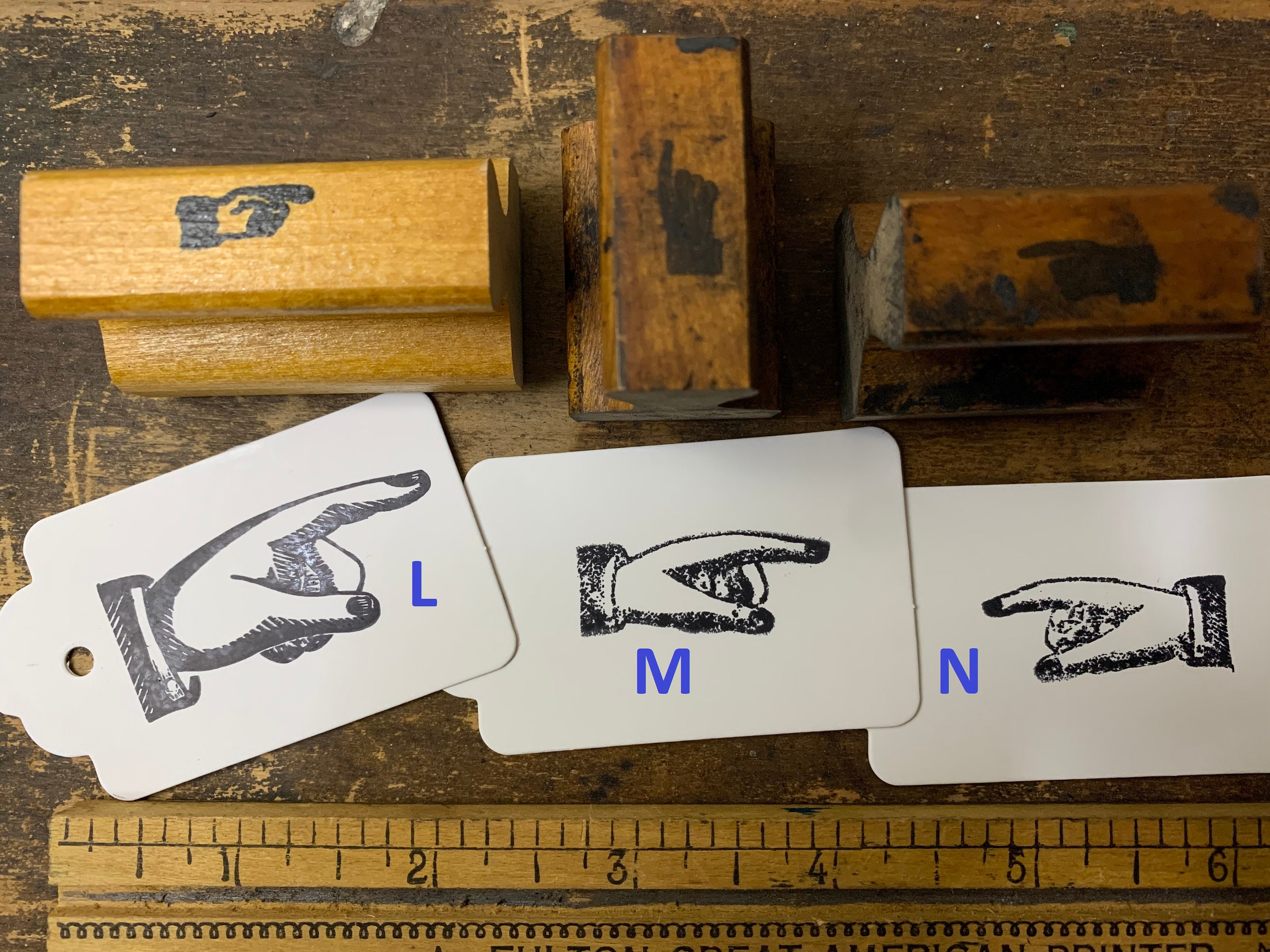Your Choice Vintage Retro Wood Stamp Index Finger Pointing Rubber Stamp ...