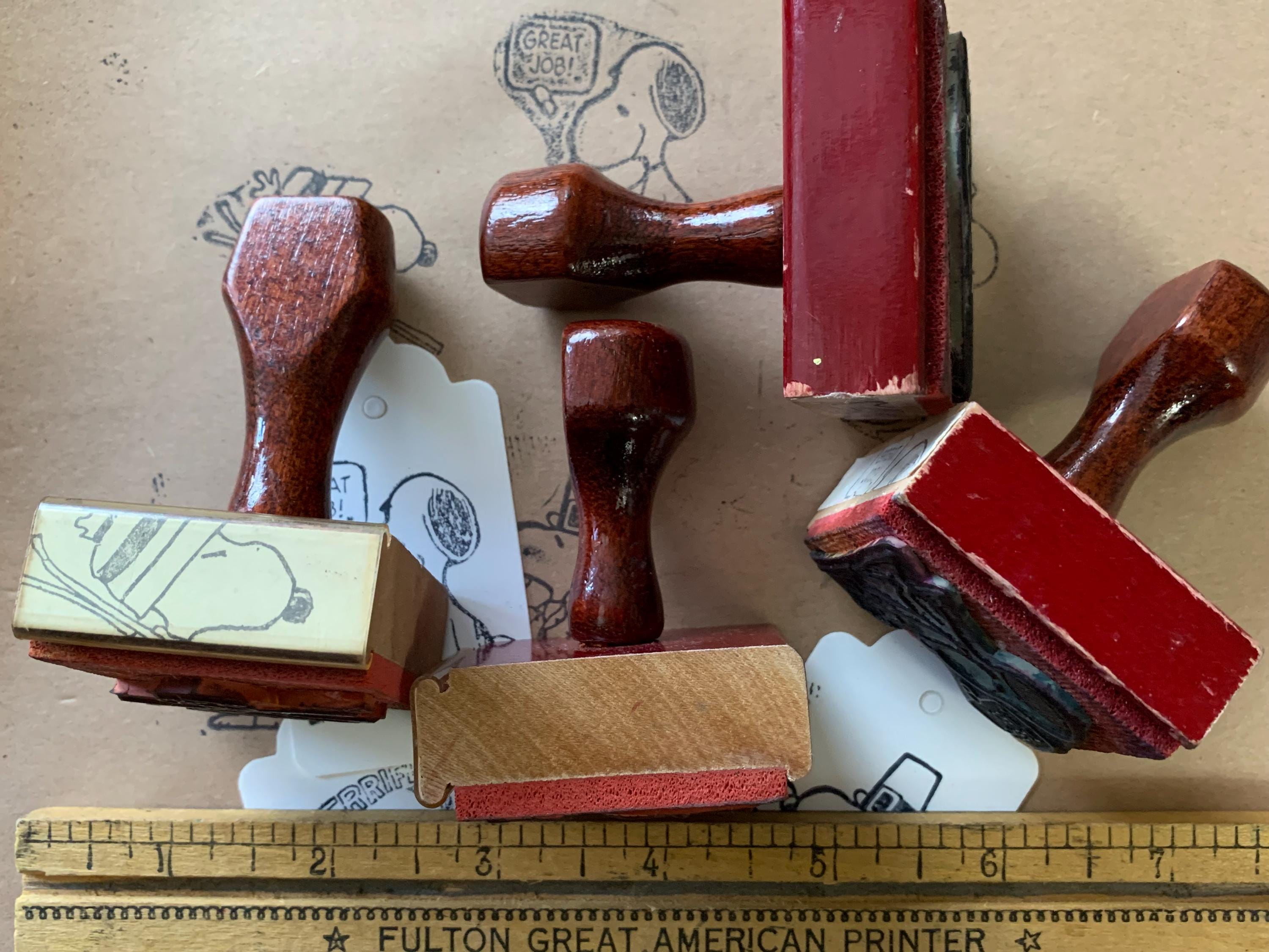 Vintage Wood Rubber Stamp Cartoon Snoopy Wood Stamp Vintage Dog Wood ...