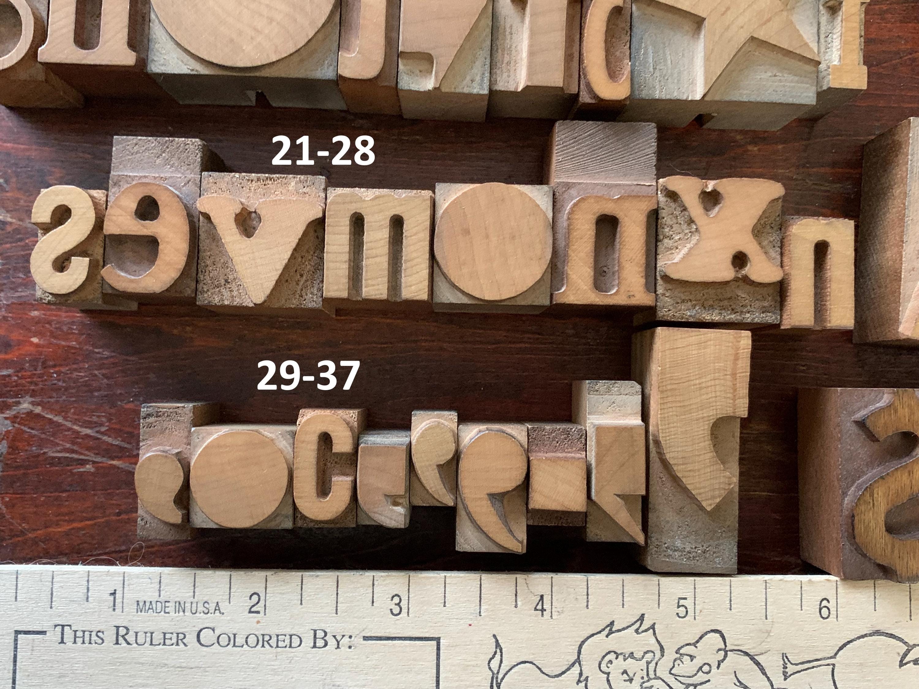 Vintage Wood Letterpress ABC Lettering Stamps for Craft Vintage Printer ...