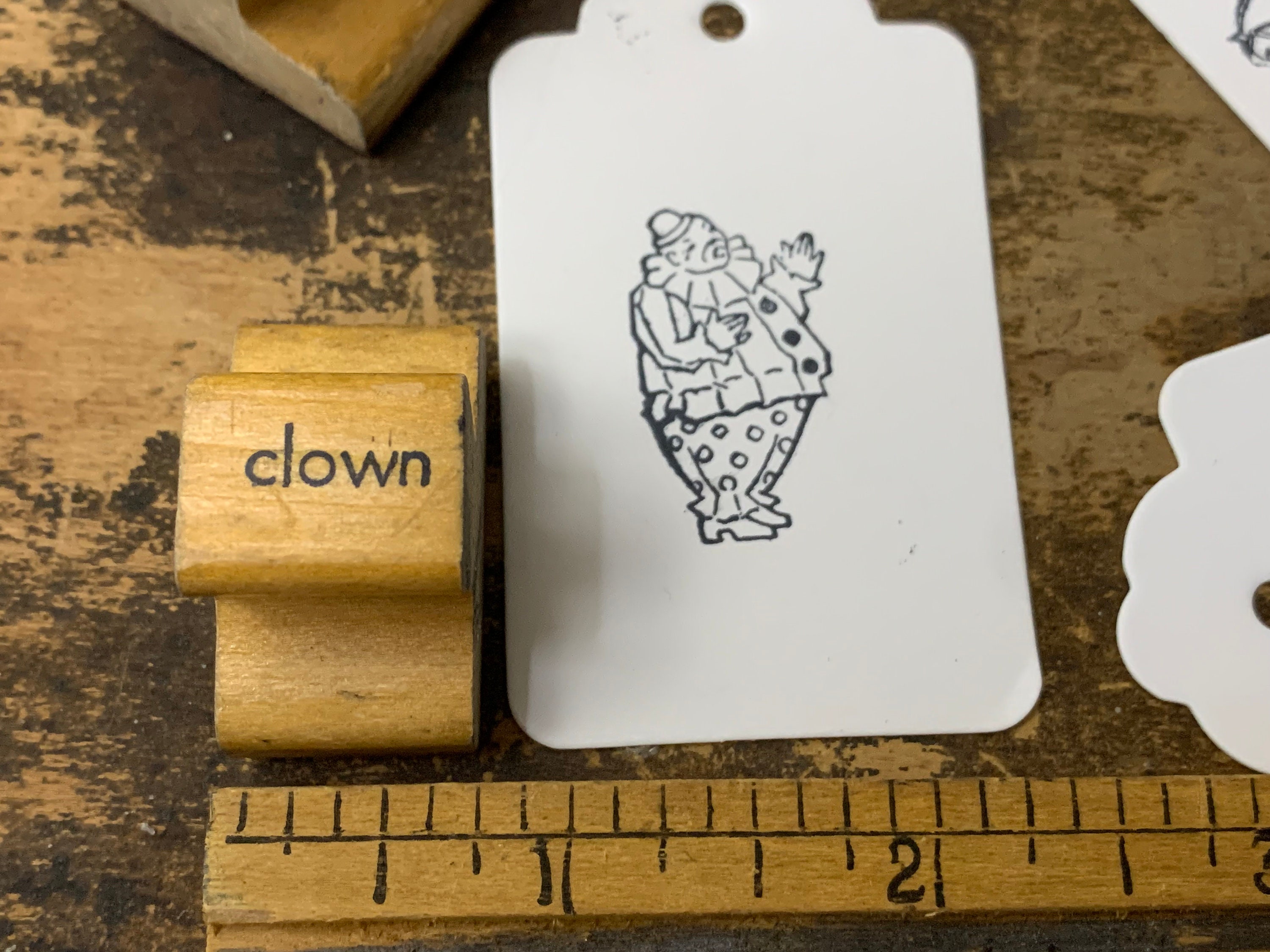 Vintage Circus Stamp Wood Handled Rubber Stamp for Crafting Card Making ...