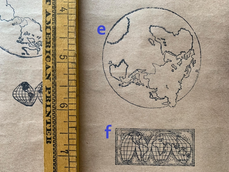 Vintage Earth Wood Rubber Stamp Geography World Wood Stamp Map Wood ...