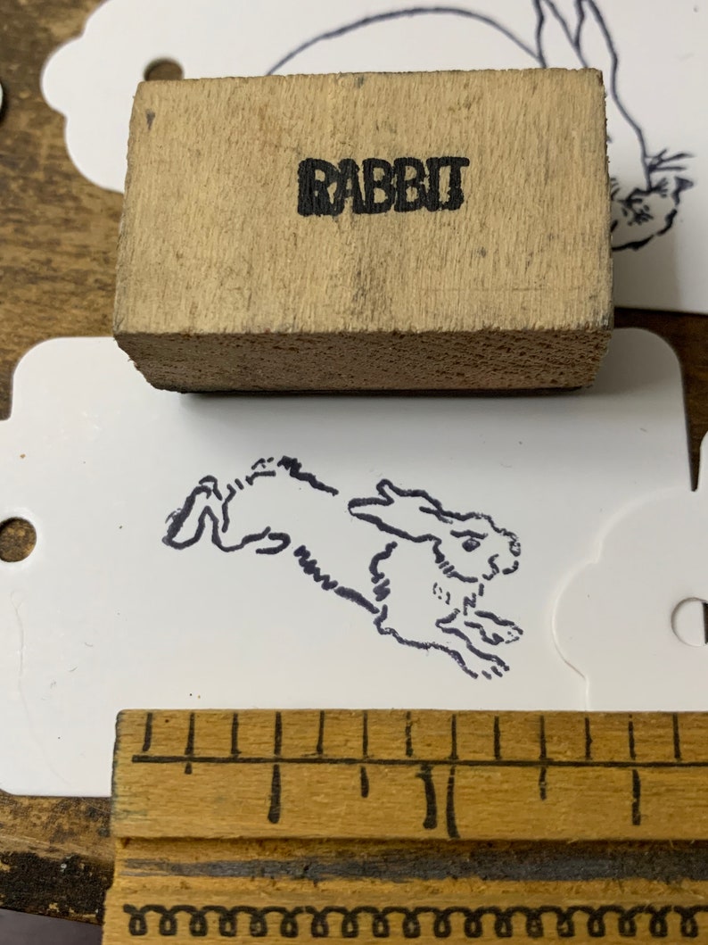 Vintage Farm Animal Stamp Wood Handled Rubber Stamp Craft Gift Card ...