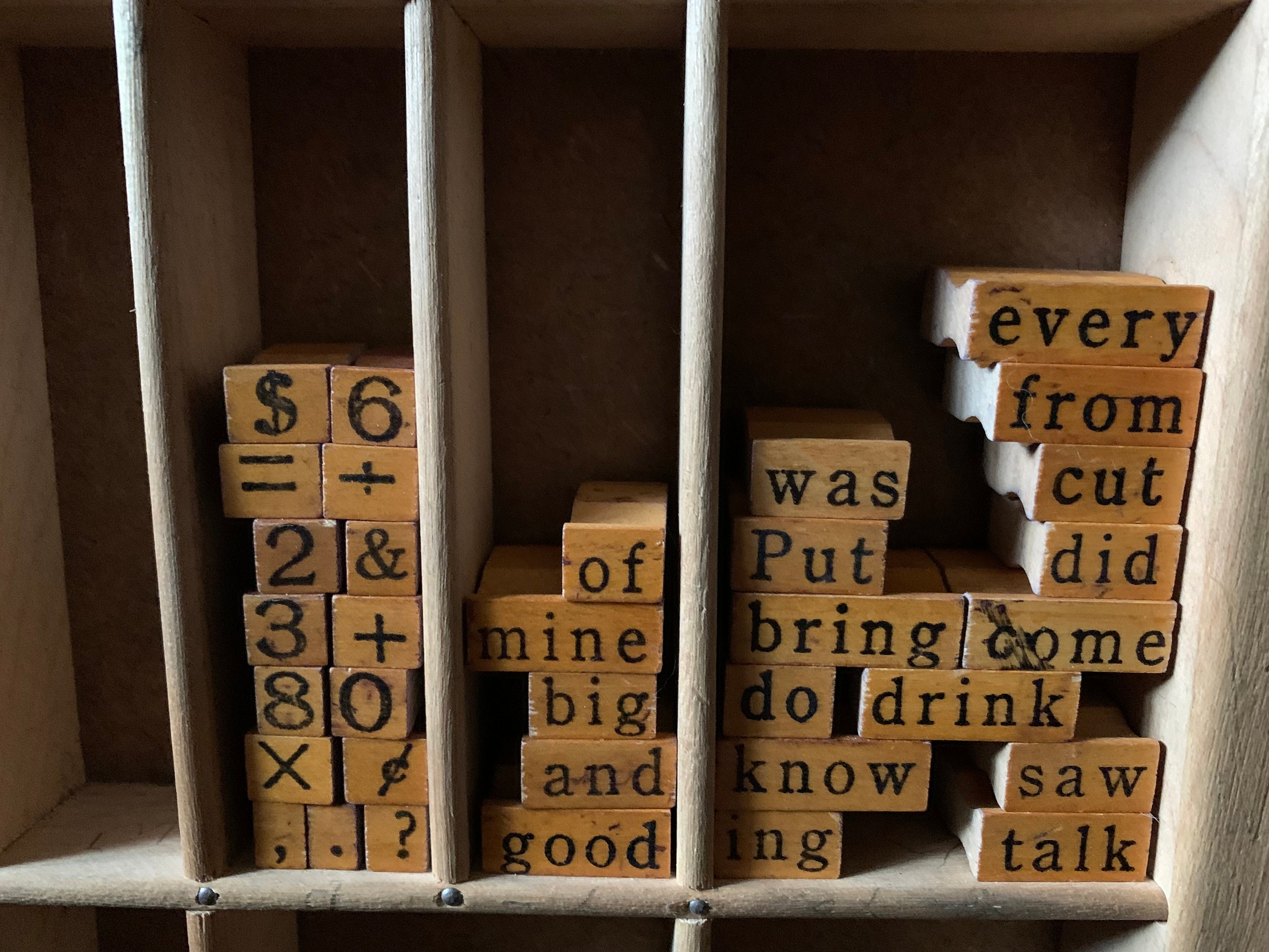 A-F Vintage Wood Stamp ABC Lettering Stamps for Craft Scrapbooking Old ...