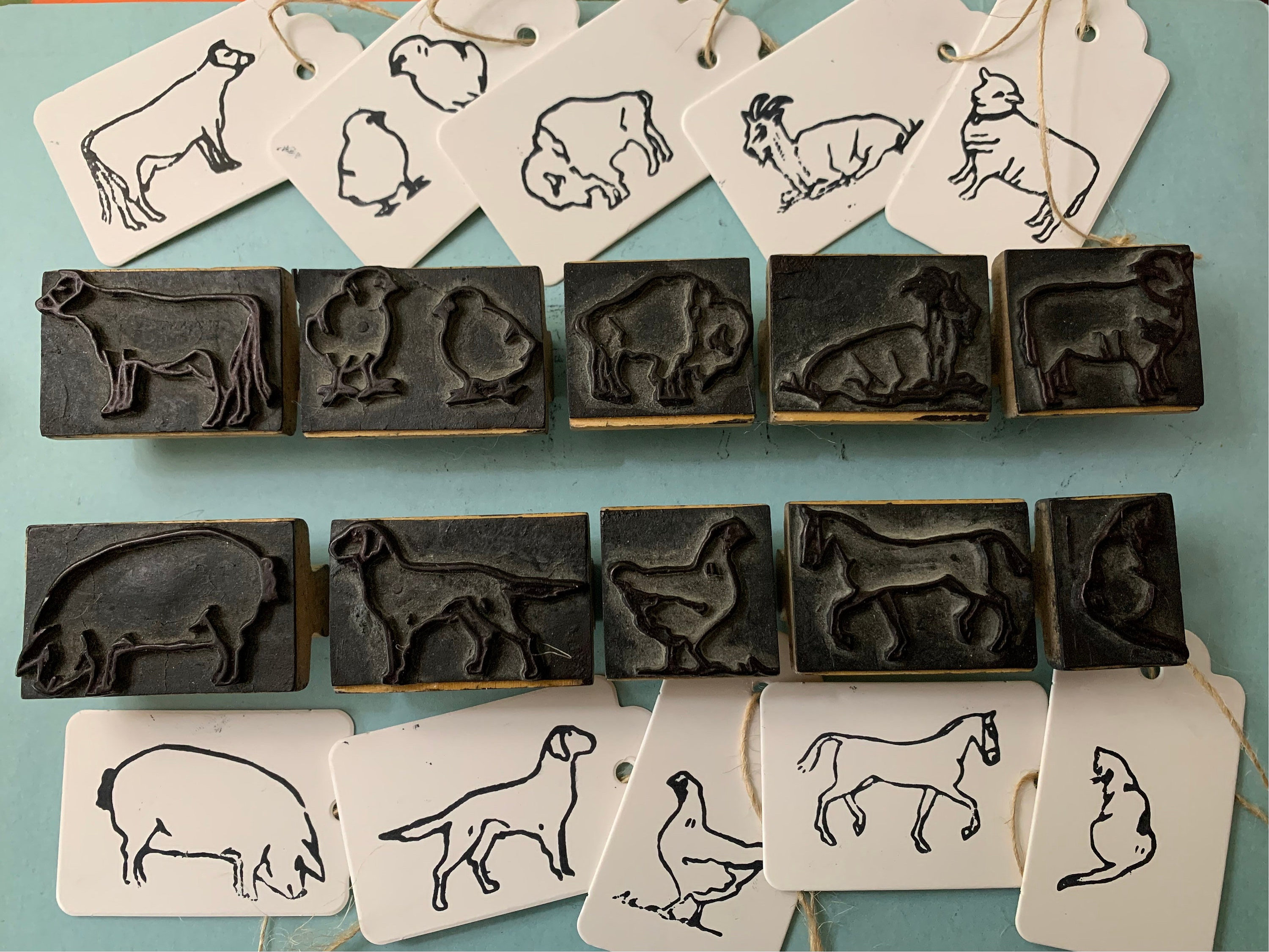 Vintage Farm Animal Stamp Wood Handled Rubber Stamp Craft Gift - Etsy