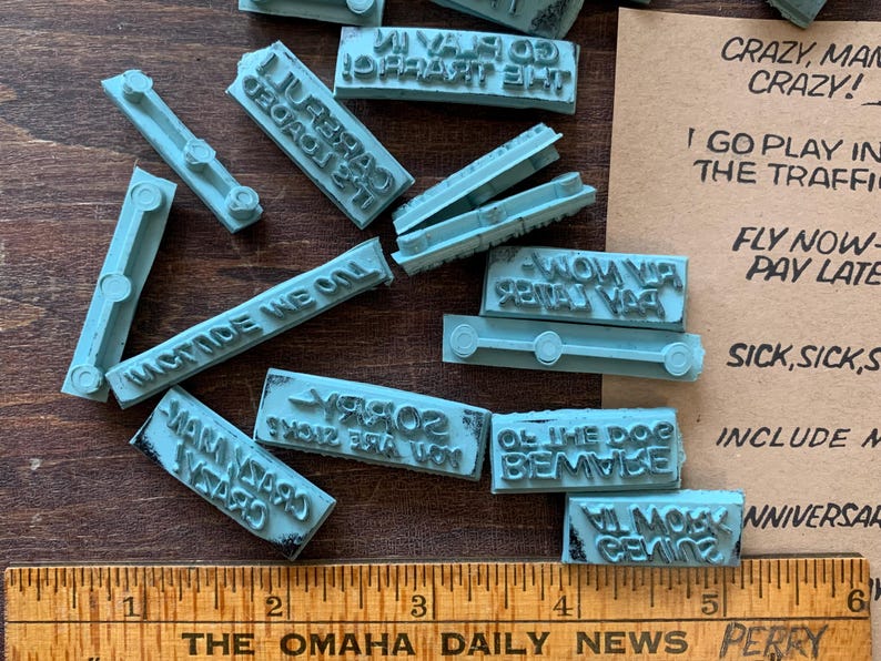Vintage Rubber Stamp Cartoon Word Stamp Vintage Slang Stamps for ...