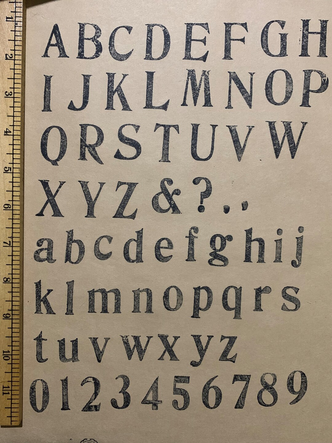 Vintage Wood Stamp Alphabet Set ABC Number Lettering Stamps for Craft ...