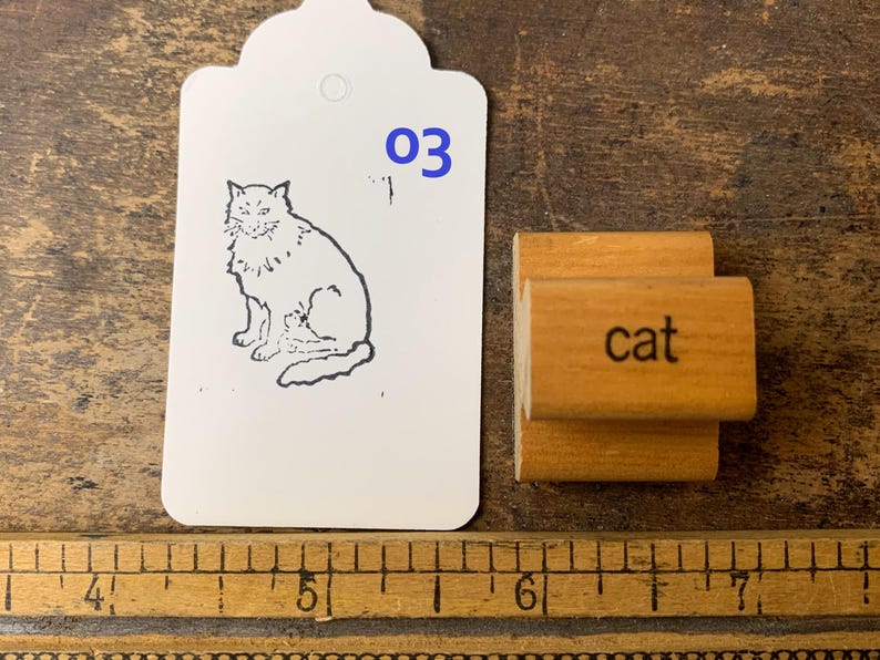 Vintage Cat Rubber Wood Stamp Vintage Cute Kitties Vintage Animal Stamp ...