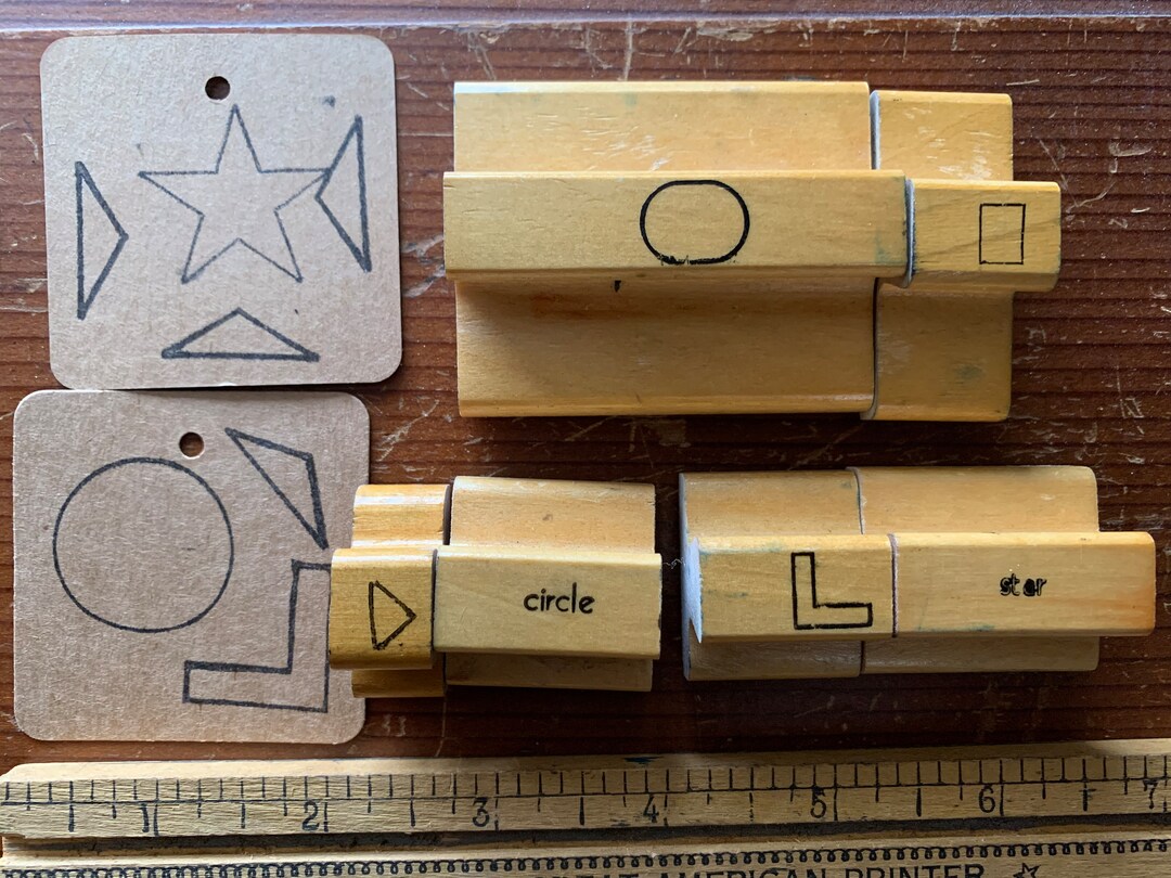 Vintage Wood Rubber Stamp Vintage Shape Stamp Vintage Square Stamp ...