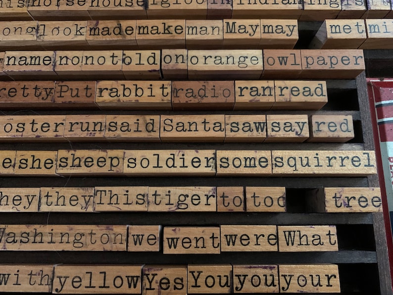 A-G Vintage Wood Stamp ABC Lettering Stamps for Craft Scrapbooking Old ...