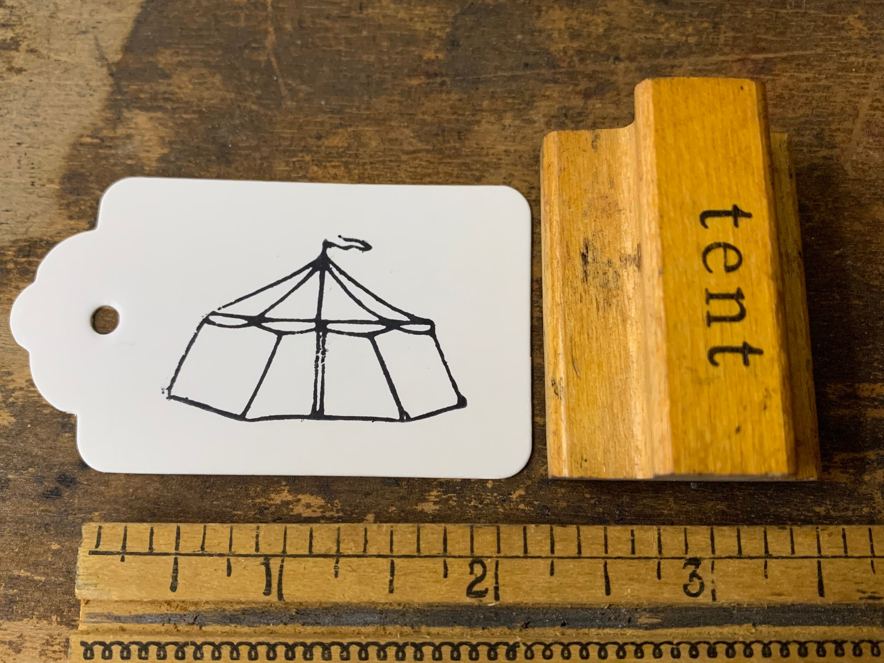 Vintage Circus Stamp Wood Handled Rubber Stamp for Crafting Card Making ...
