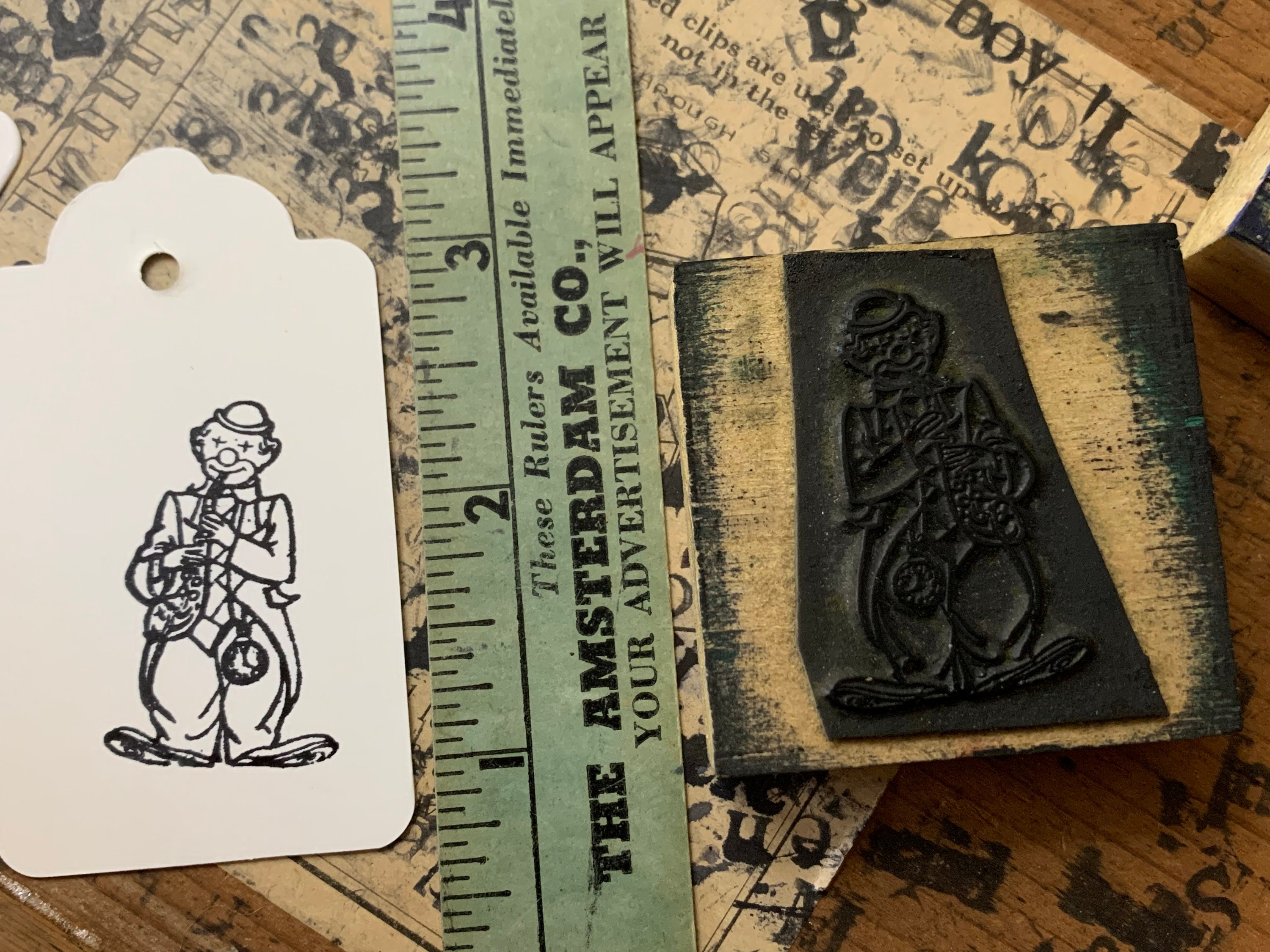 Vintage Circus Theme Stamp Wood Rubber Stamp for Crafting Card Making ...