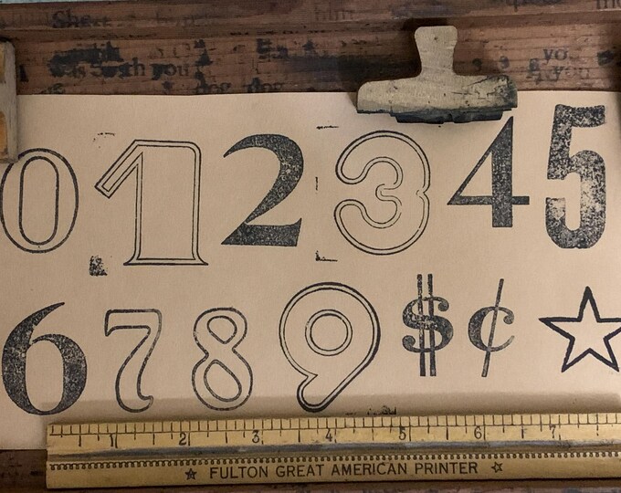 Vintage Wood Stamp Alphabet Set ABC Number Lettering Stamps for ...