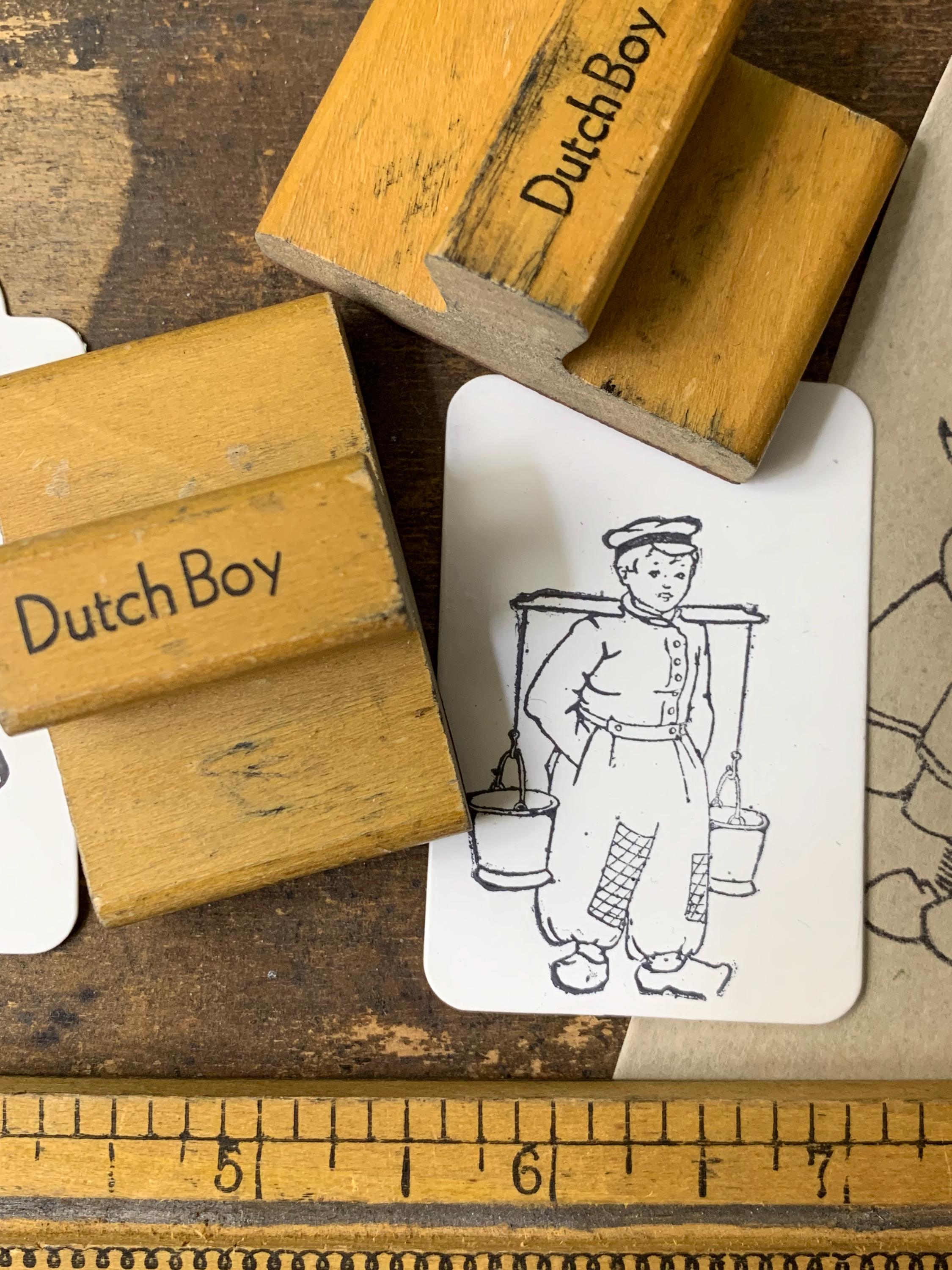 Vintage Wind Mill Stamp Wood Handled Rubber Stamp Craft Gift Card ...