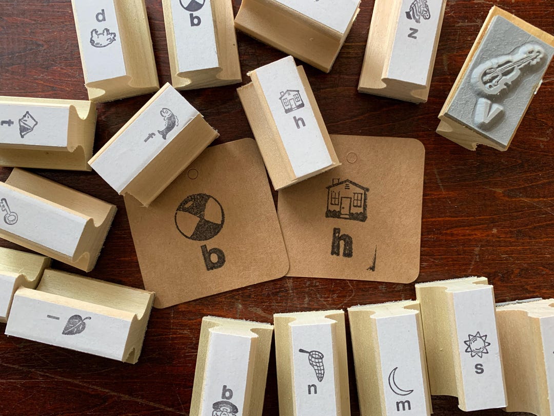 Vintage Wood Stamp Alphabet Set ABC Number Lettering Stamps for Craft ...