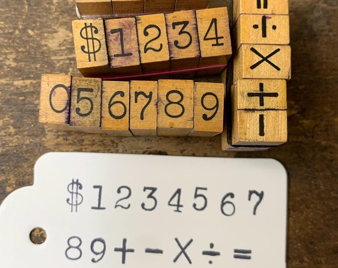 Vintage Math Wood Stamp Math Symbol Stamps for Homeschool Dollar Sign ...