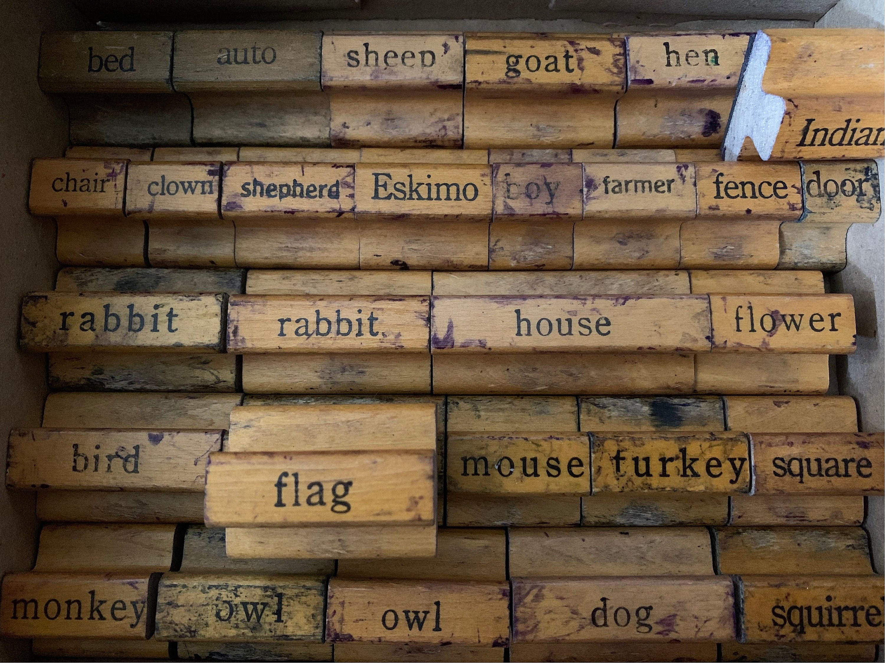 Vintage Farm Animal Stamp Wood Handled Rubber Stamp Craft Gift Card ...