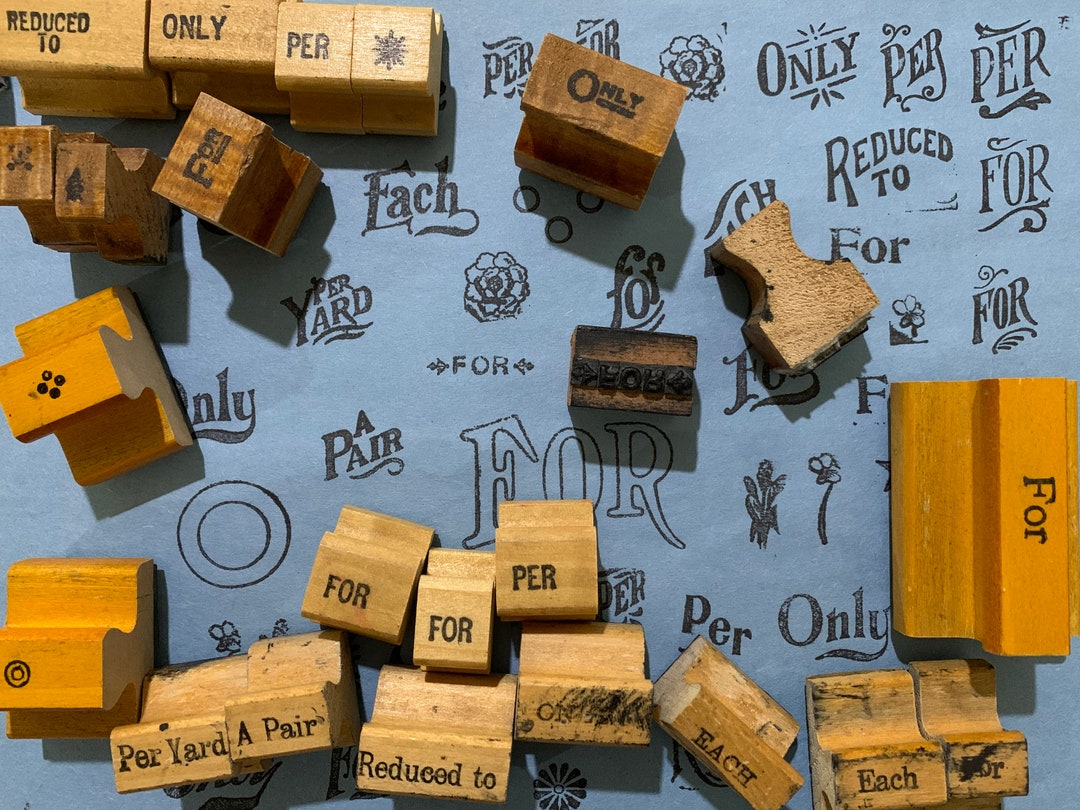 Vintage Wood Stamp Pointing Finger Flower Only Symbols Stamps for Craft ...