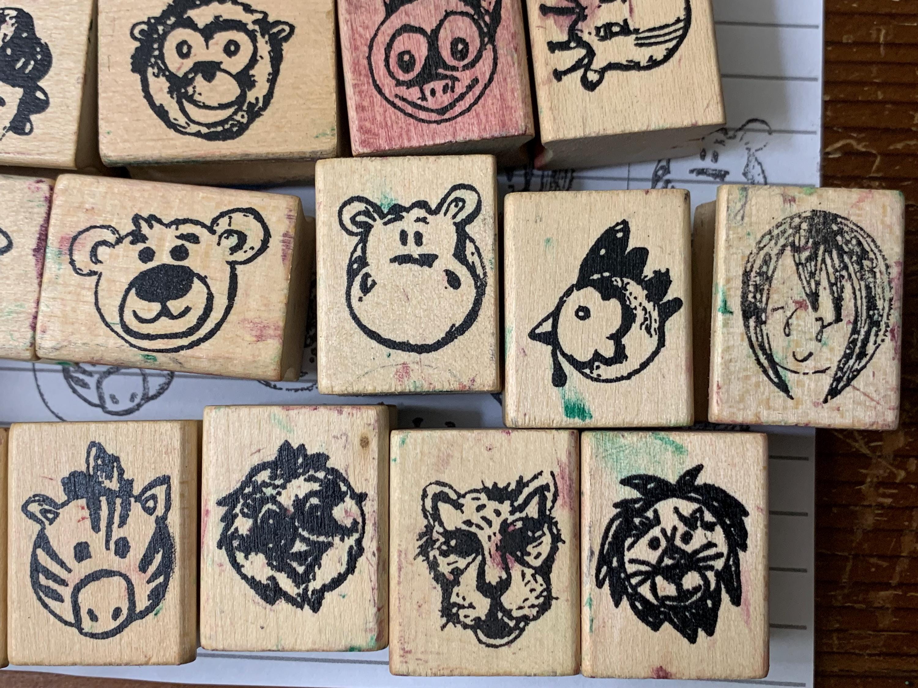 Vintage Farm Animal Stamp Wood Handled Rubber Stamp Craft Gift Card ...