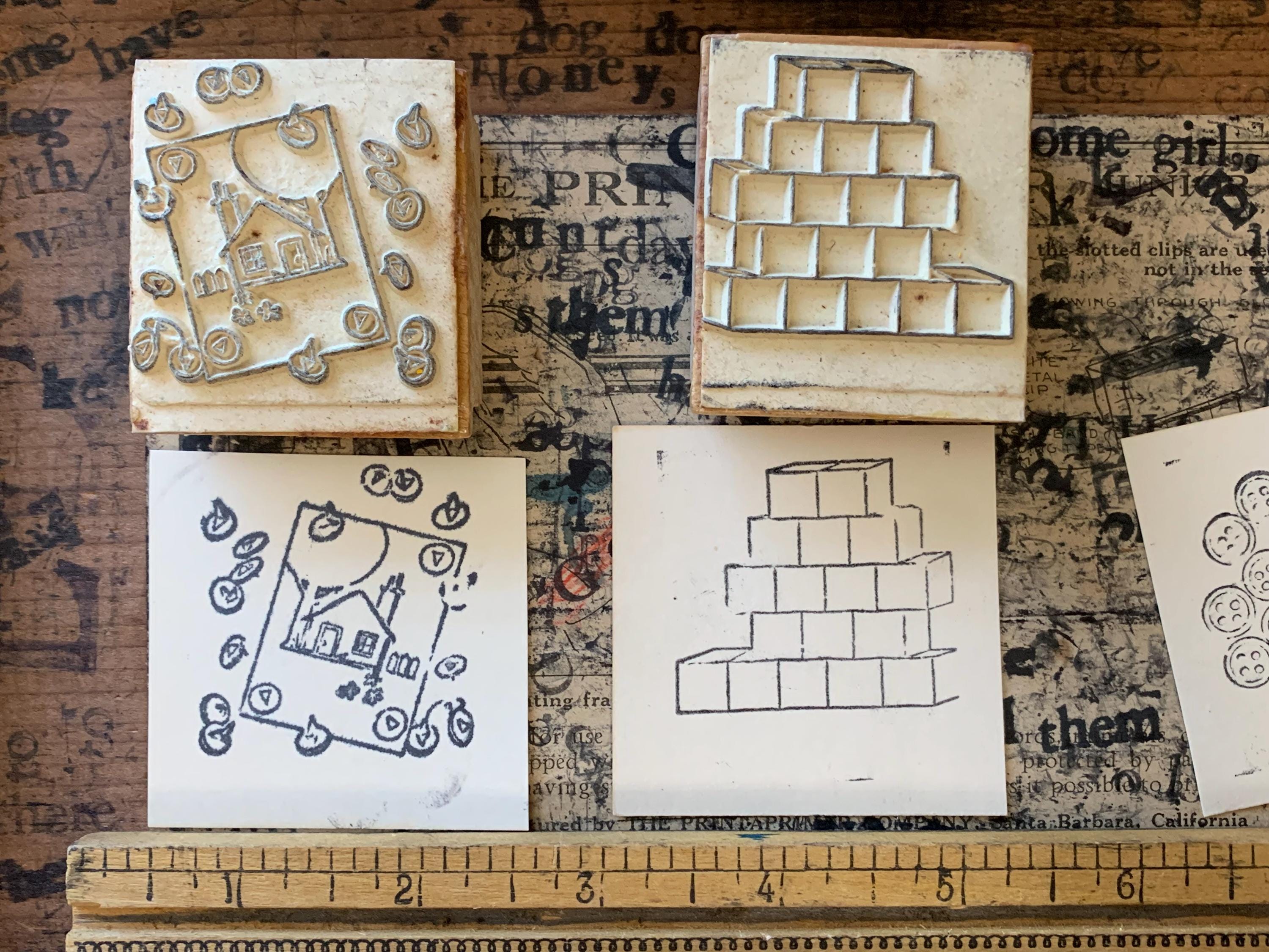 Vintage Children Stamp for Homeschooling Wood Handled Rubber Stamp ...