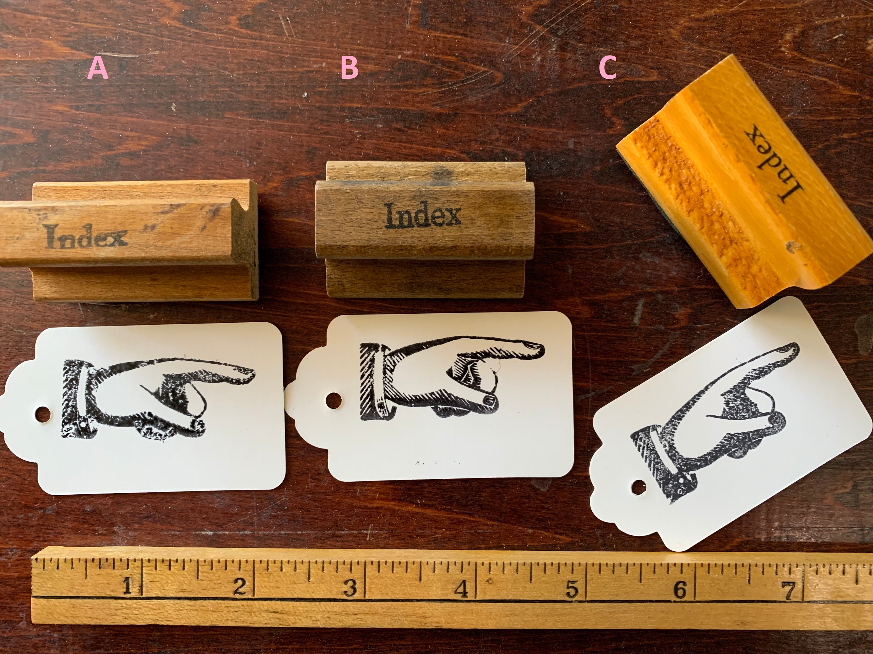 Your Choice Vintage Retro Wood Stamp Index Finger Pointing Rubber Stamp ...