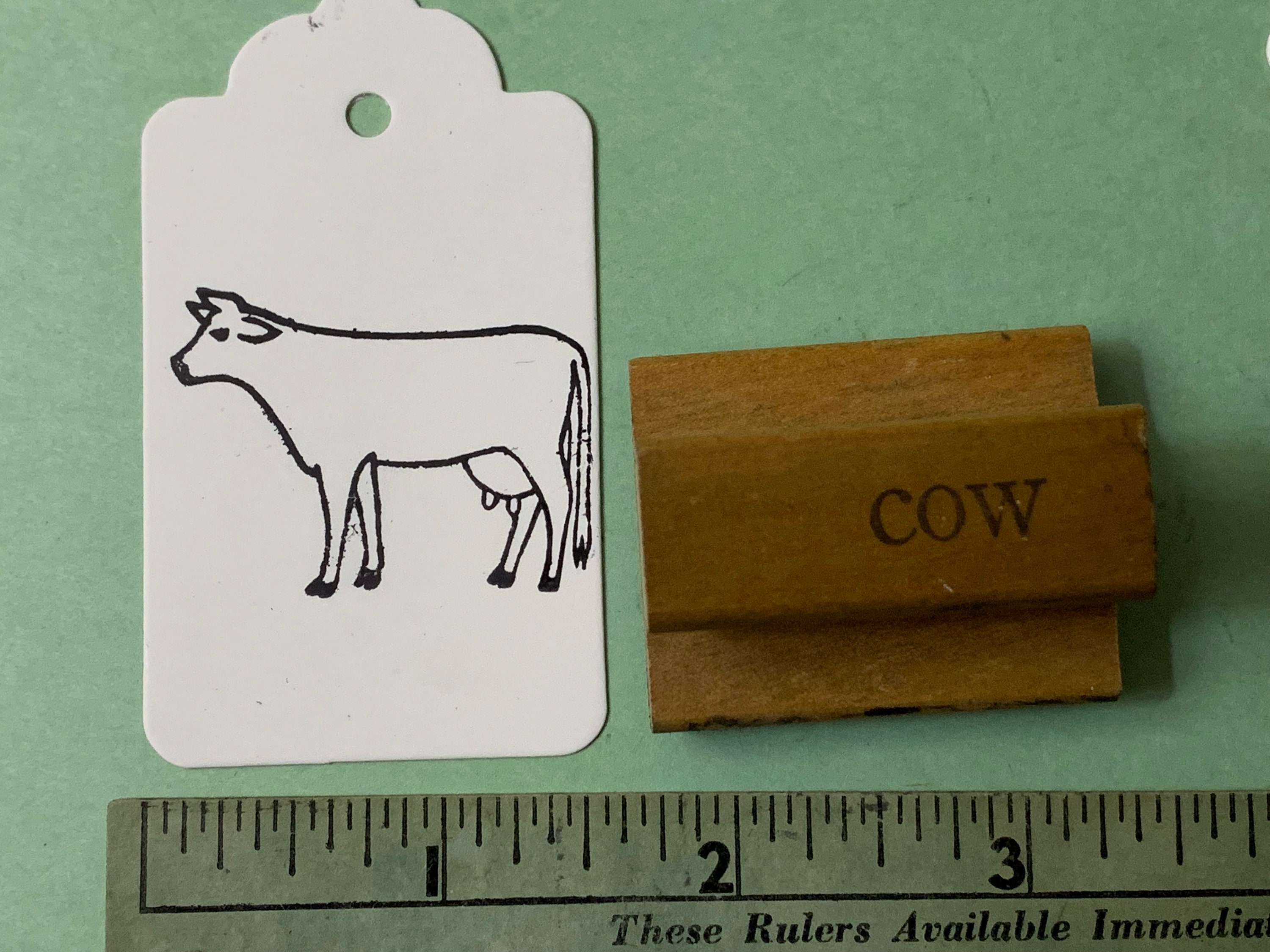 Vintage Farm Animal Stamp Wood Handled Rubber Stamp Craft Card Making ...